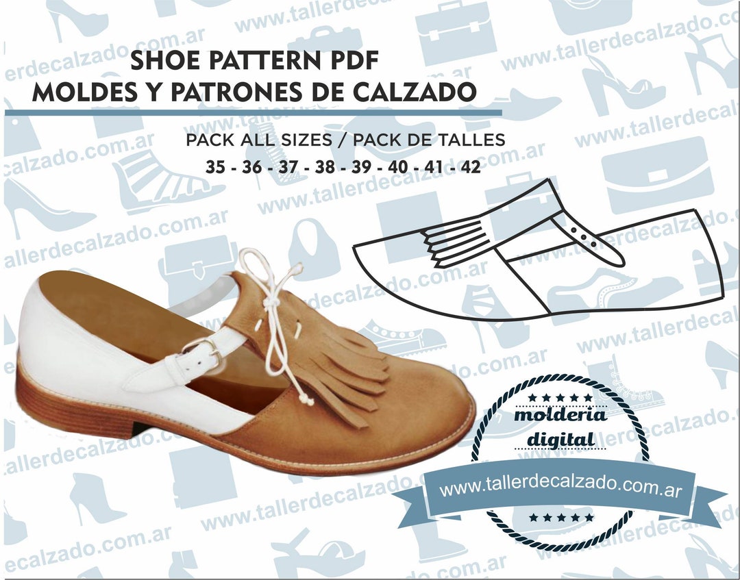 Shoe Pattern NIM 1620 Digital PDF Patrones De Calzado real Size Incluye ...