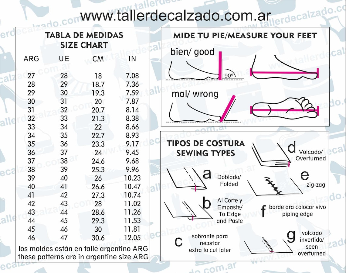 Shoe Pattern ALABAMA 1195 Digital PDF Patrones De Calzado - Etsy