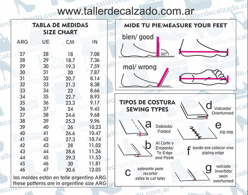 Shoe Pattern SIMBA 1110X - Digital PDF - Patrones De Calzado -real Size ...