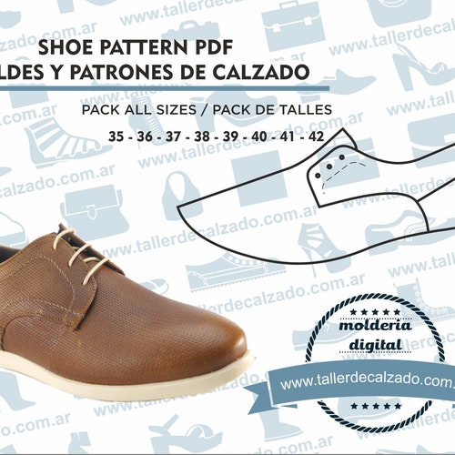 Shoe Pattern ALAMO 1195 Digital PDF Patrones De Calzado | Etsy