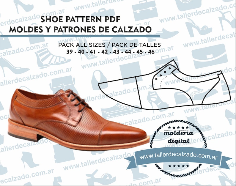 Patrones de calzado ELCHE 7759 Moldes de zapatos Molderia | Etsy