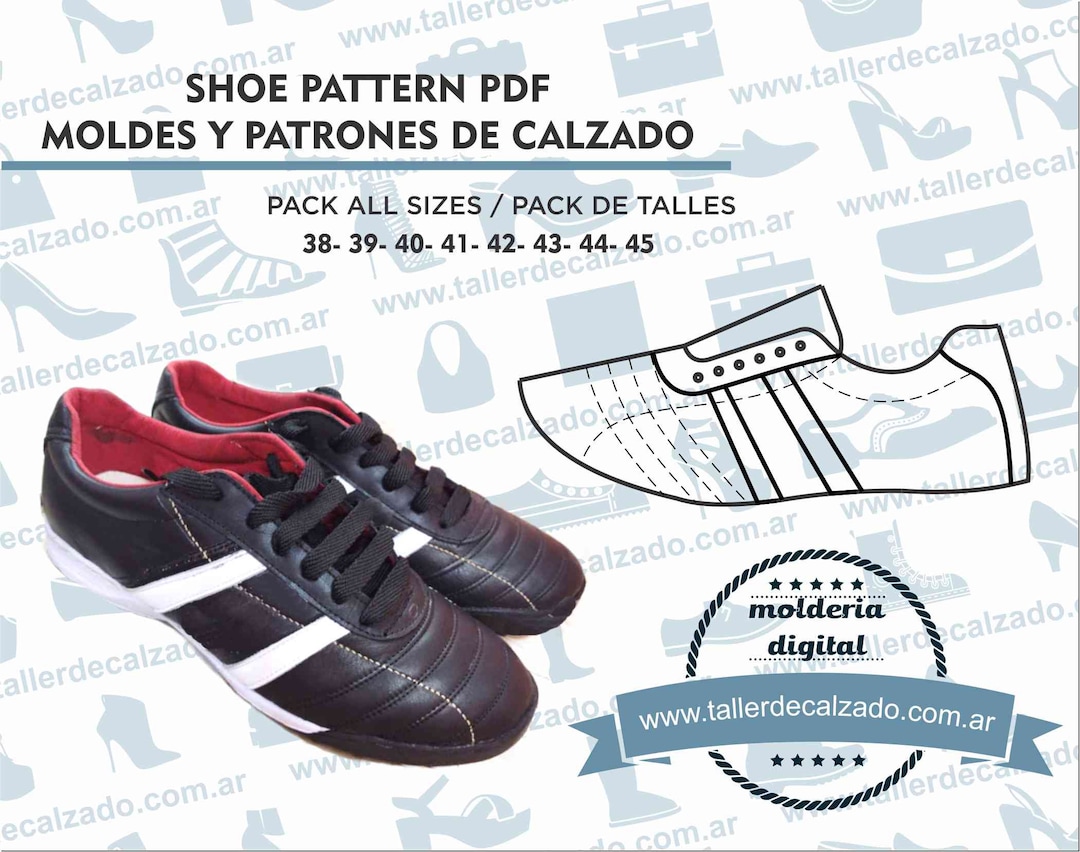 Shoe Pattern PROXI ADULT 354X - Digital PDF - Patrones De Calzado -real ...