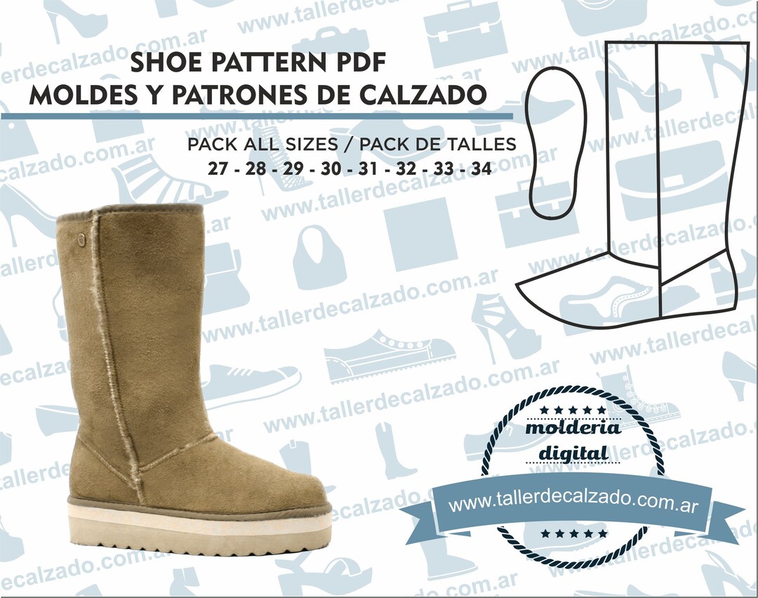 Shoe Pattern NIZA KIDS 130 - Digital PDF - Patrones De Calzado -real ...