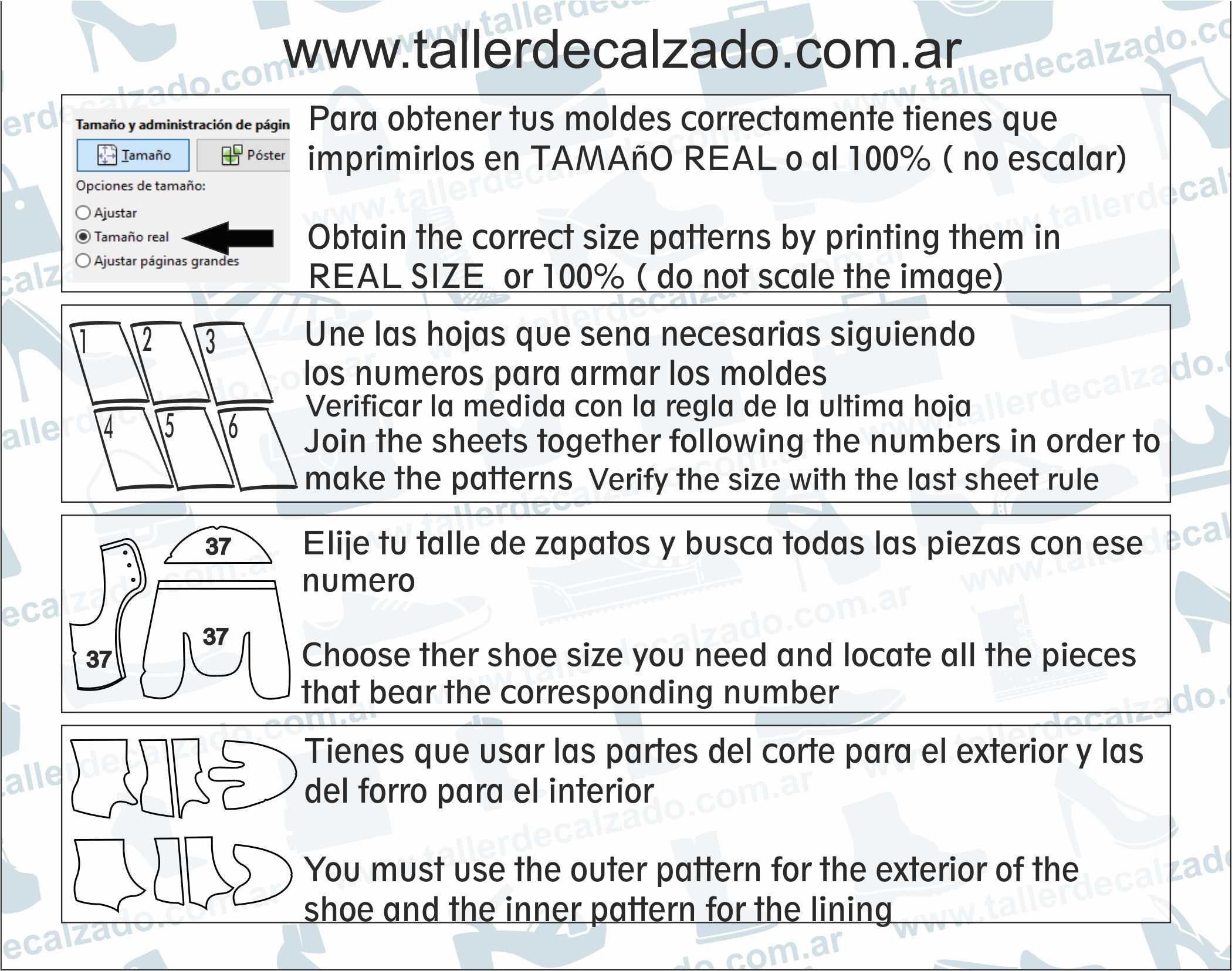 Shoe Pattern KOA KIDS 6095X - Digital PDF - Patrones De Calzado -real ...