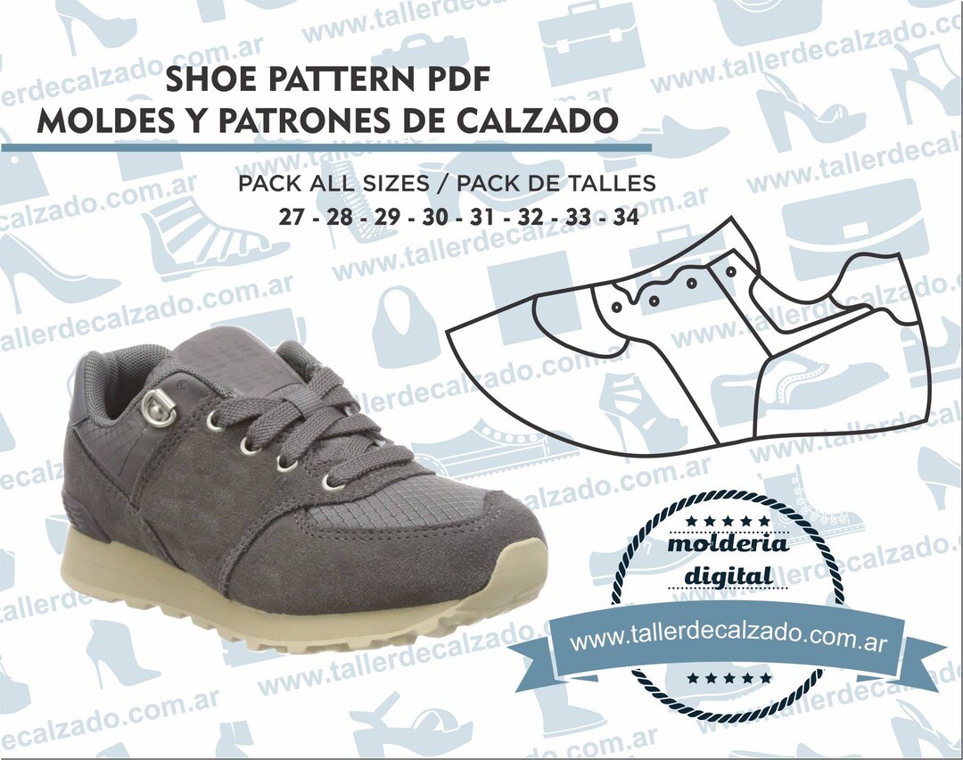 Shoe Pattern NUBA KIDS 6095X - Digital PDF - Patrones De Calzado -real ...