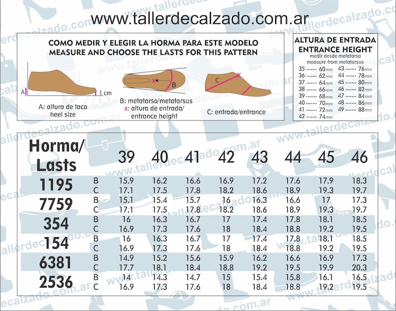 Patrones de calzado CLASE 6381X Moldes de zapatos - Etsy México