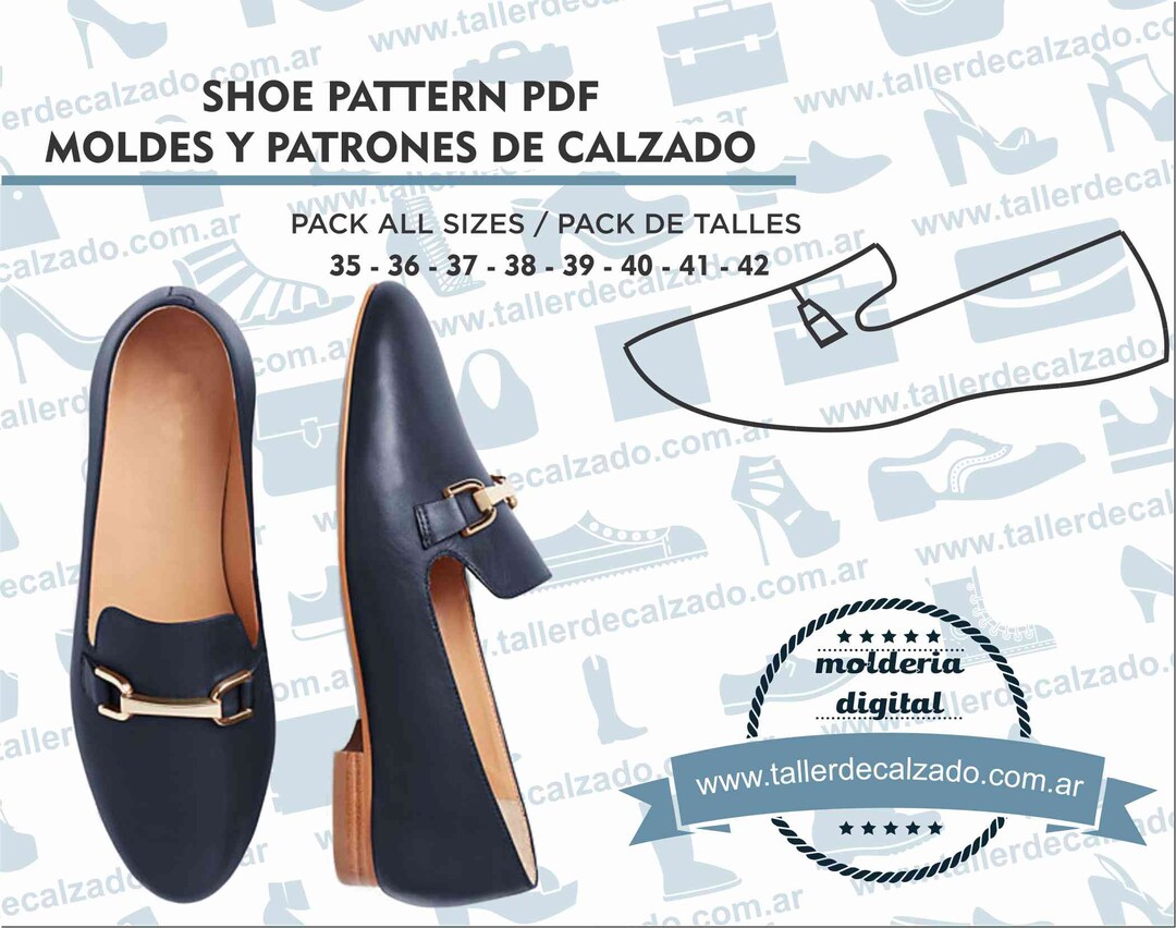 Shoe Pattern GAUDA 1620X - 8 Sizes Included -digital PDF -real Size ...