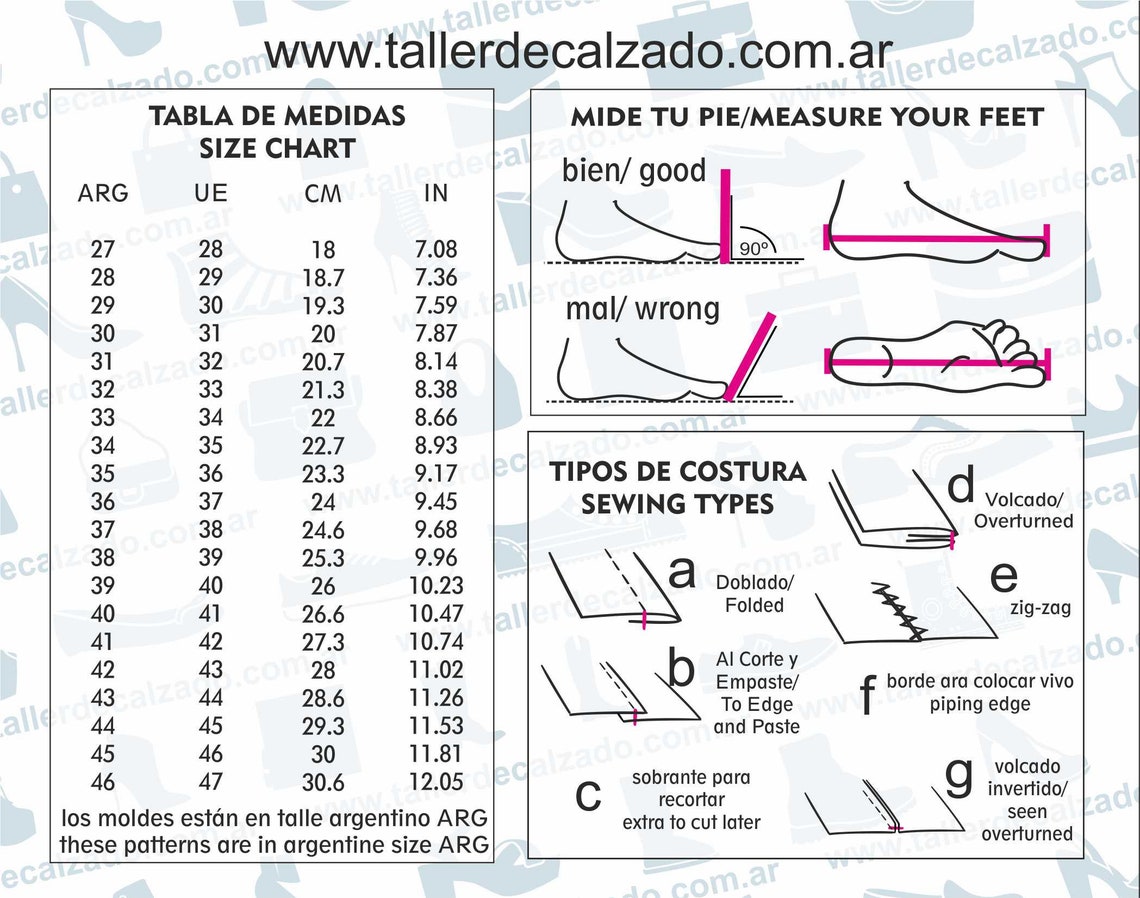 Shoe Pattern MUMA 1620X 8 sizes included Digital PDF Real | Etsy