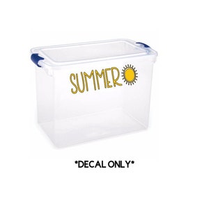 Summer Storage Bin Decal, Storage Container Decal, Container Decals ...