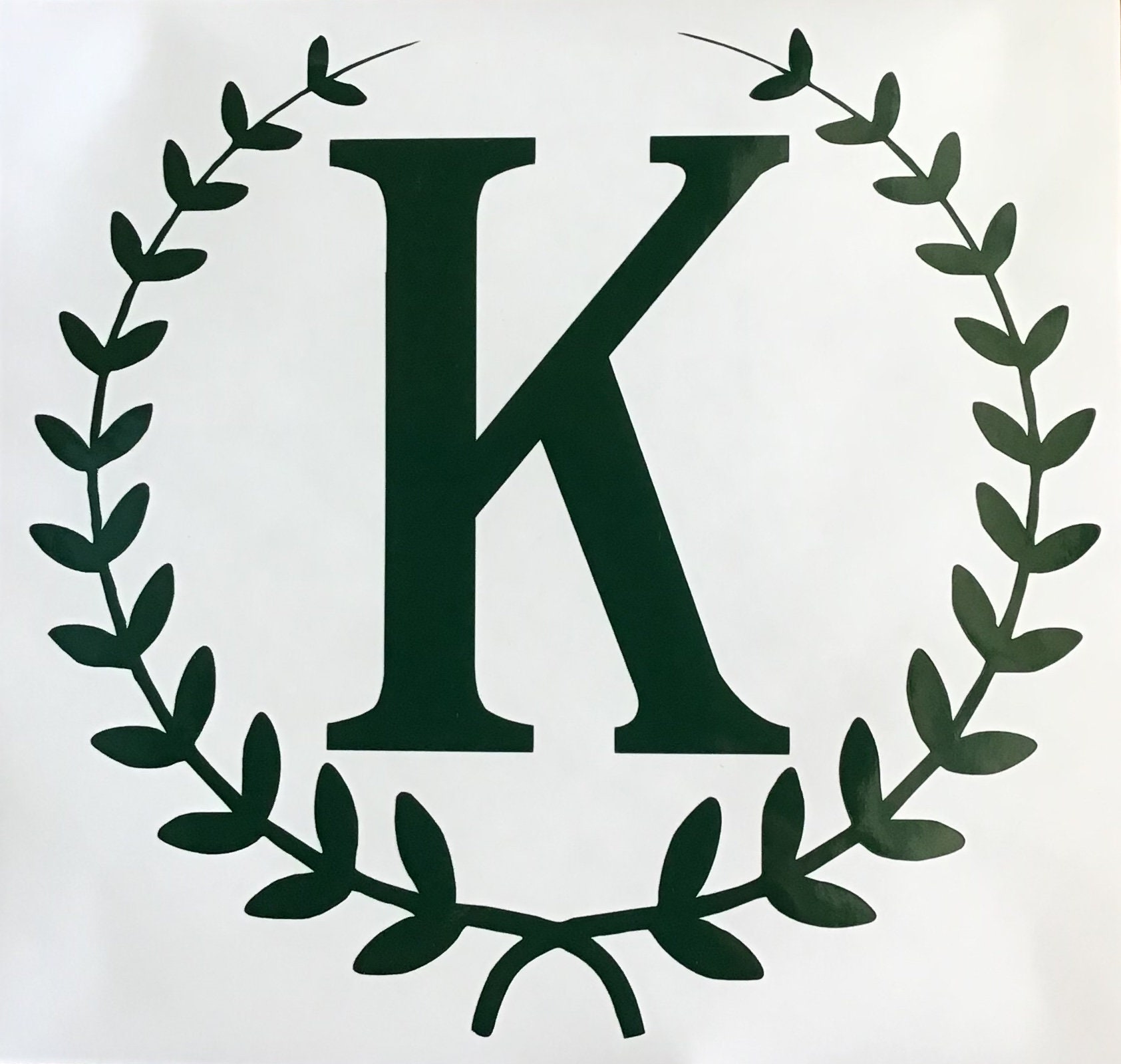 Laurel Wreath Monogram Decal Farmhouse Decor Milk Can Decal - Etsy Canada