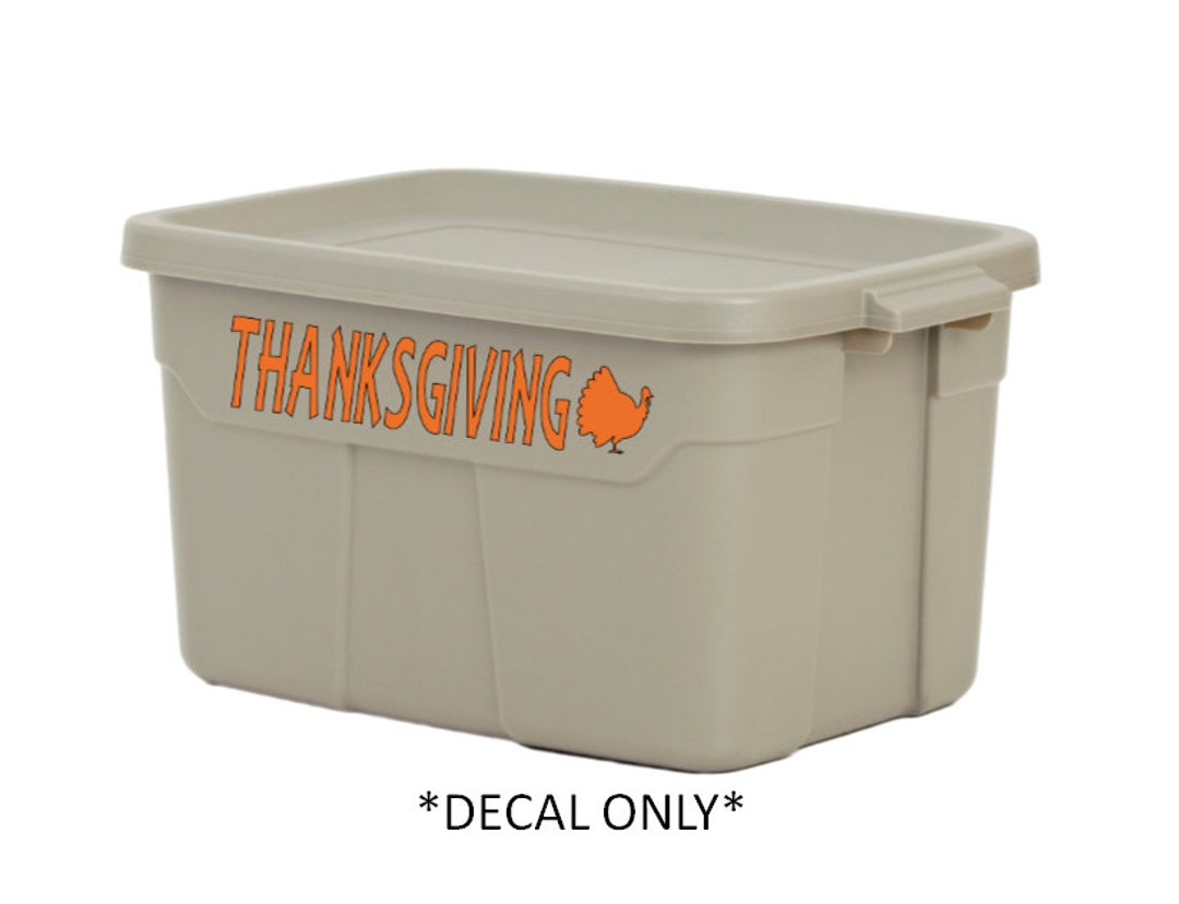 Thanksgiving, Vinyl Storage Labels, Holiday Storage, Storage Basket ...