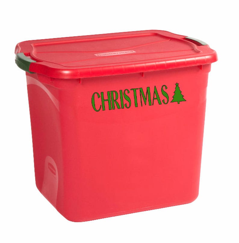 Christmas Storage Bin Decal Container Labels Christmas - Etsy