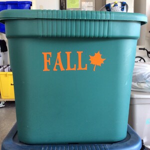 Fall Storage Bin Decal, Storage Container Decal, Decal for Storage ...