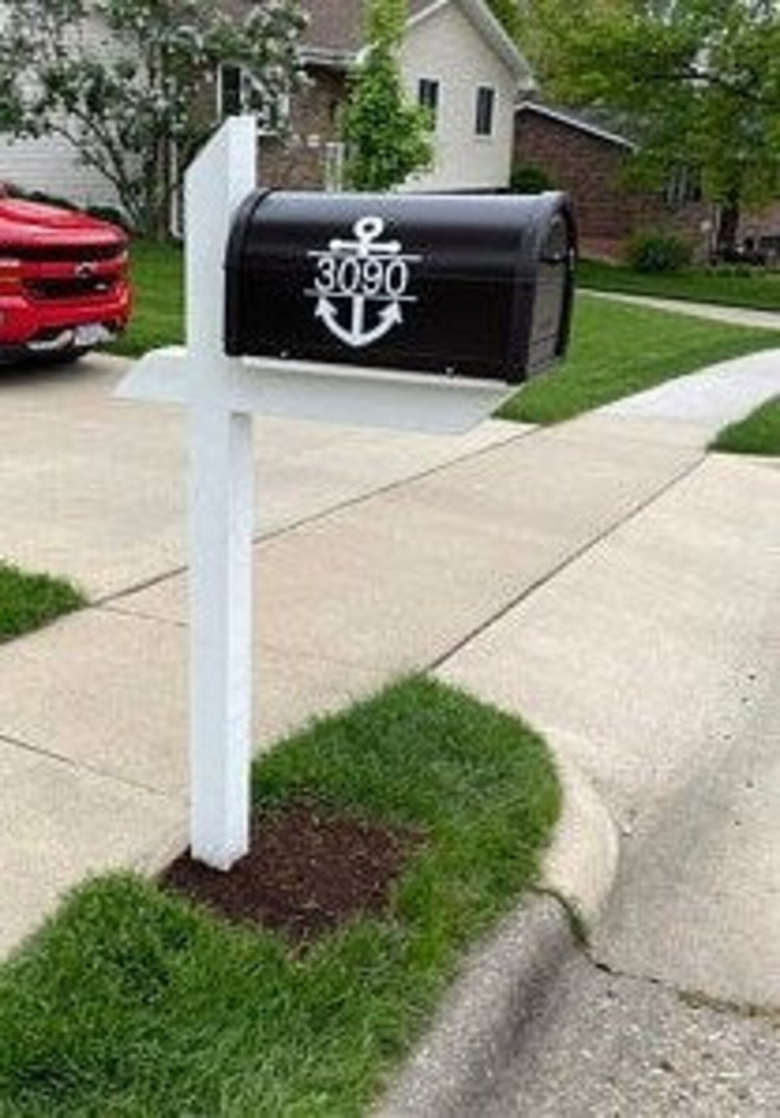 Anchor Mailbox Decal Mailbox Decal Nautical Mailbox Number | Etsy