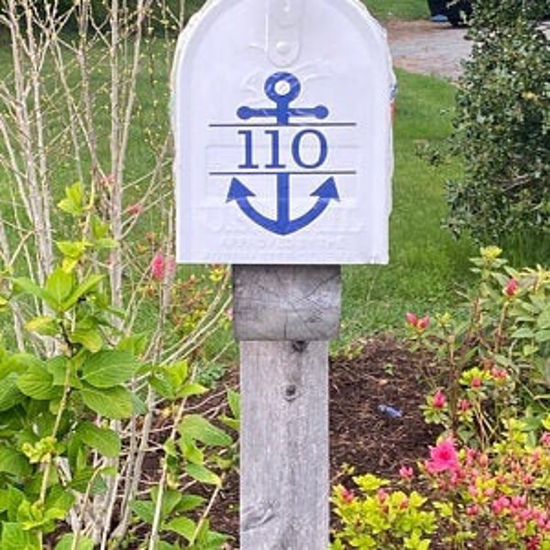 Anchor Mailbox Decal Mailbox Decal Nautical Mailbox Number | Etsy