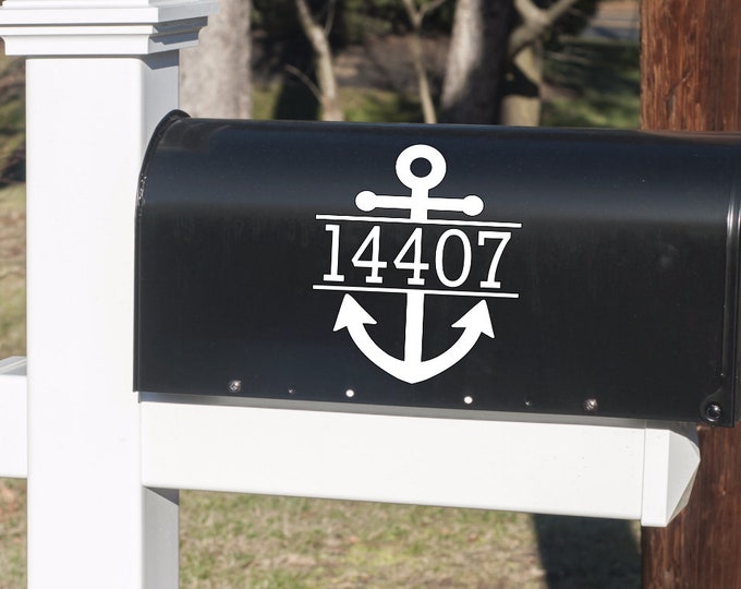 Anchor Mailbox Decal, Mailbox Decal Nautical, Mailbox Number Decal - Etsy