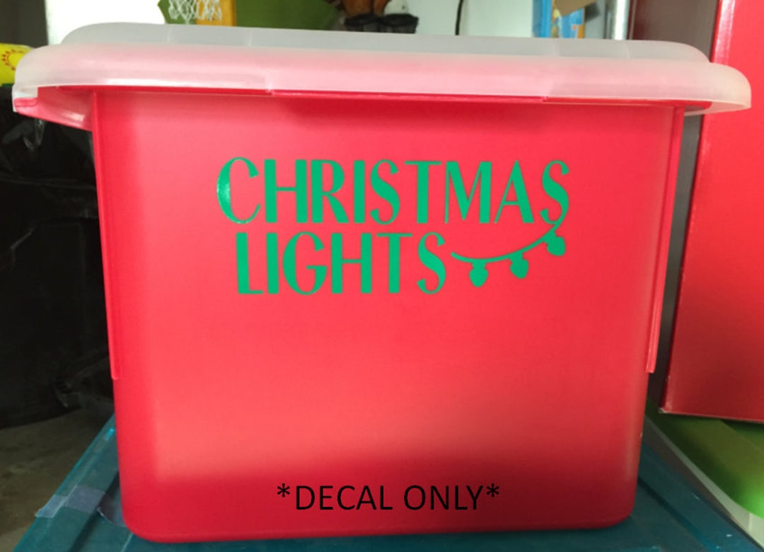 Christmas Storage Bin Decal, Container Labels, Christmas Storage Decal ...