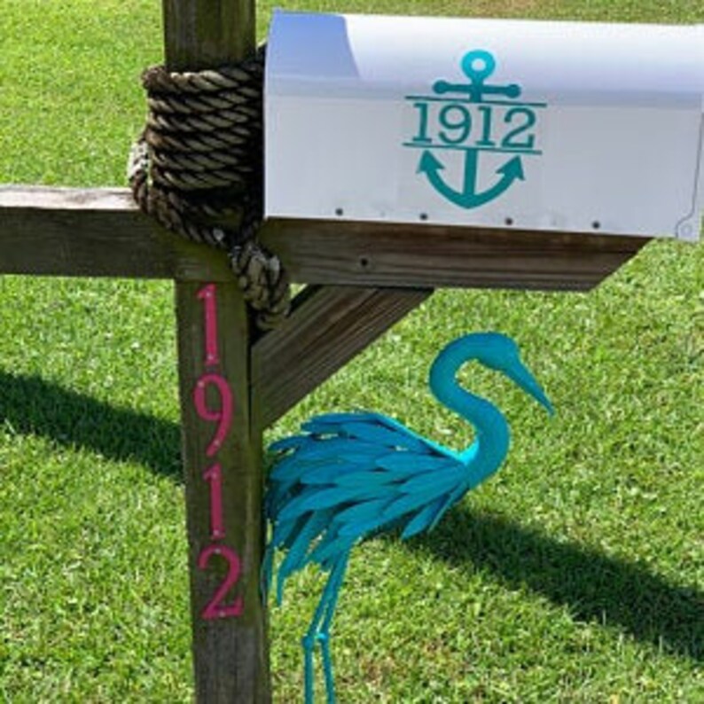 Anchor Mailbox Decal Mailbox Decal Nautical Mailbox Number | Etsy