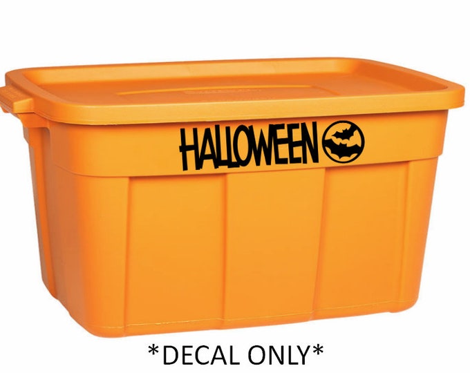 Halloween, Container Decal, Bat Decal, Storage Basket Sticker, Storage ...