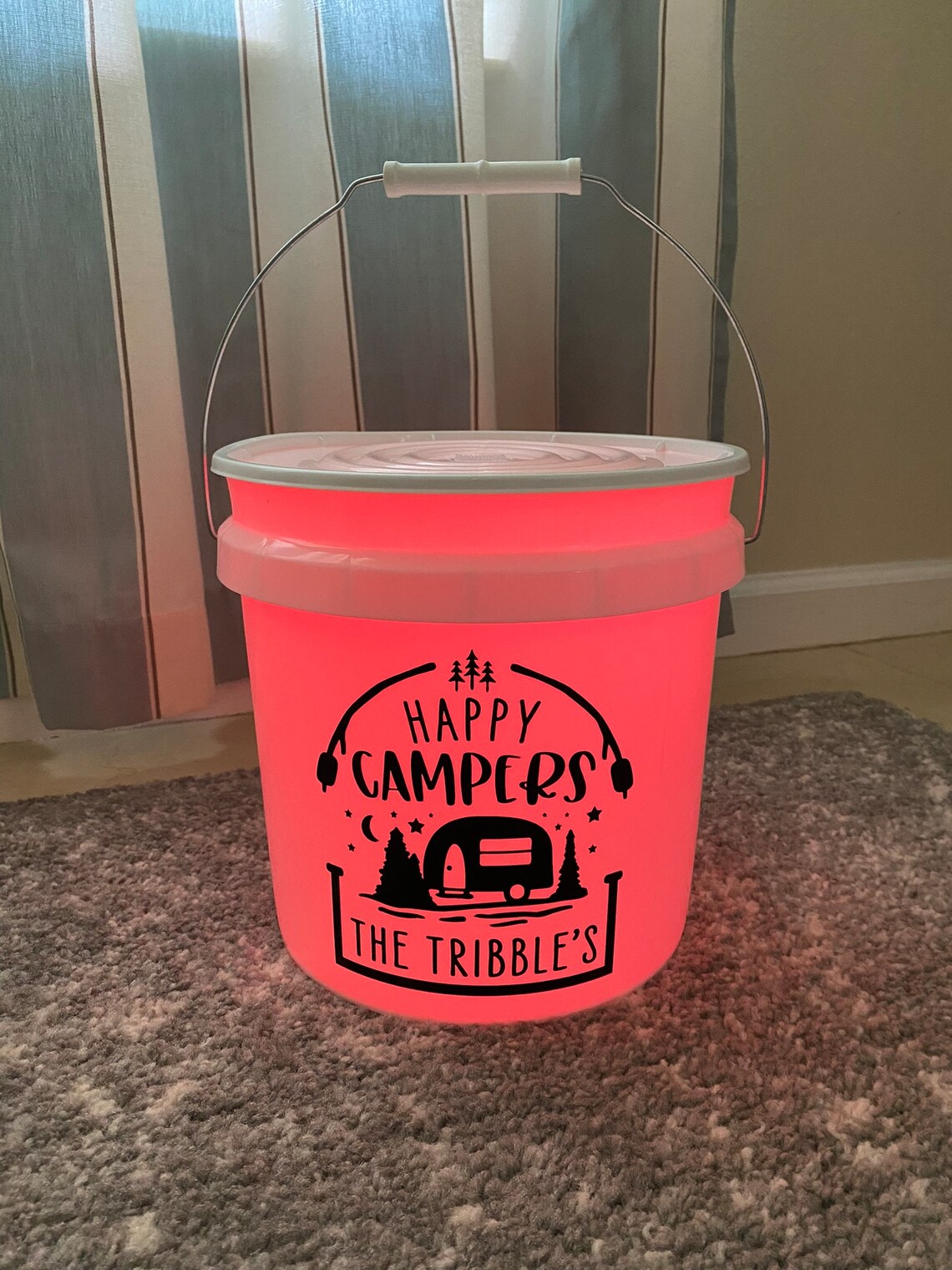 Happy Campers Vinyl Decal Camping Bucket Decal Light Bucket - Etsy