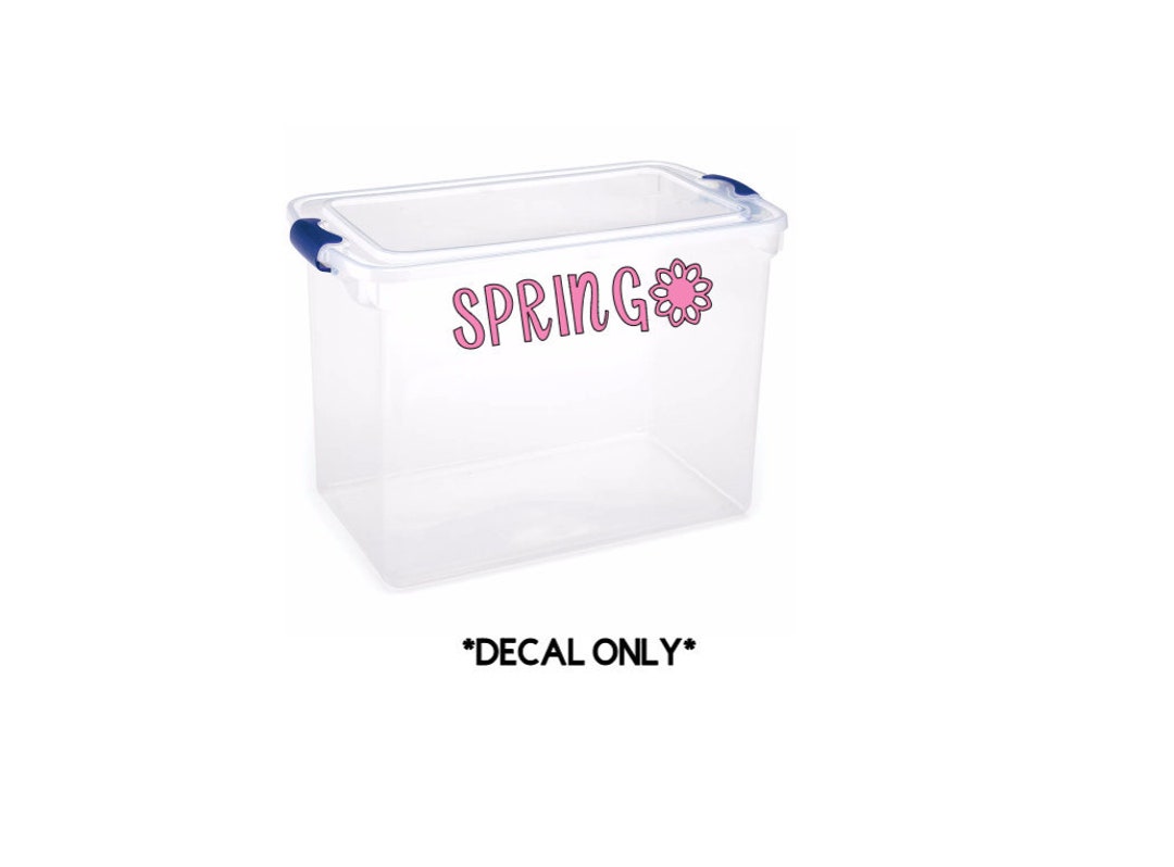Spring, Storage Bin Decal, Container Decal, Storage Basket Sticker ...