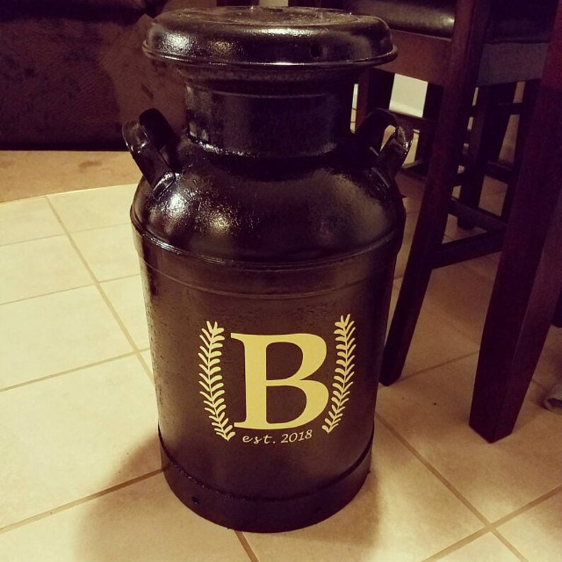 Milk Can Decal Monogram Decal Farmhouse Decor Decal for - Etsy Canada