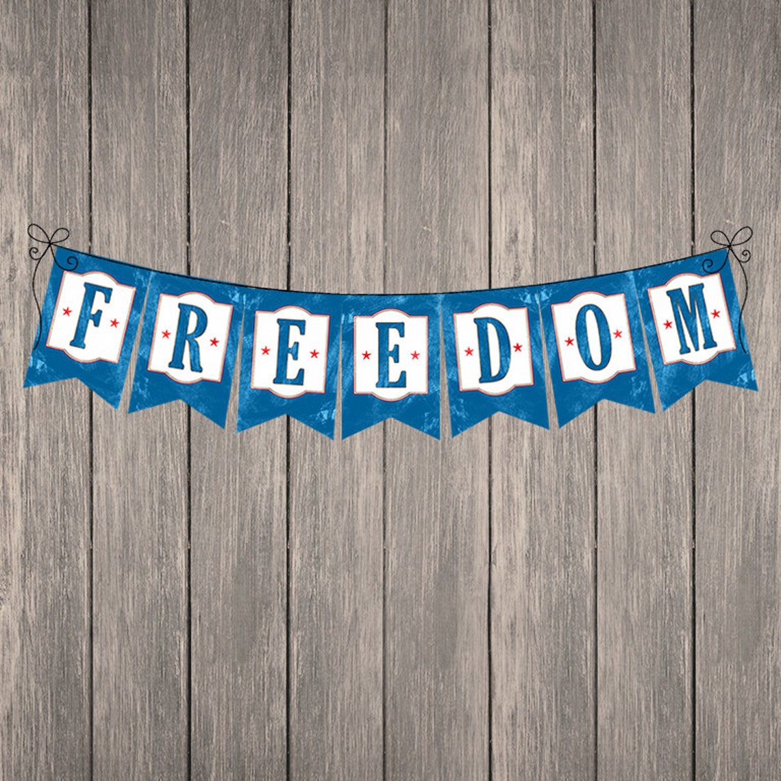 4th of July FREEDOM Banner Printable Instant Download - Etsy