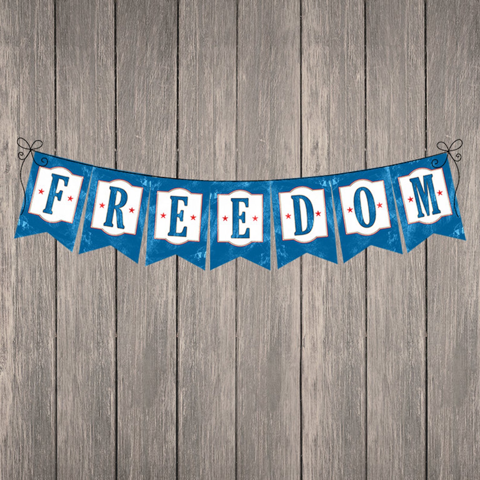4th of July FREEDOM Banner Printable Instant Download - Etsy