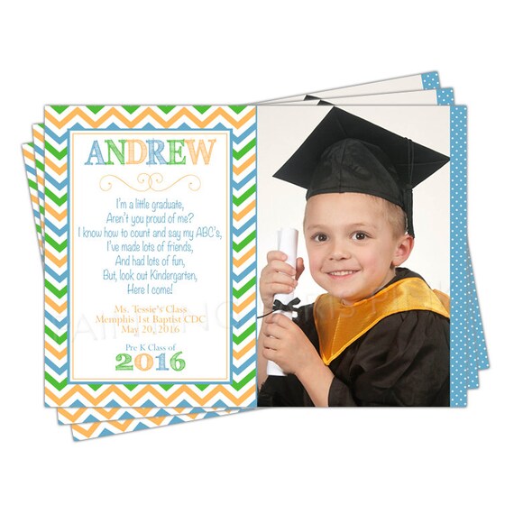 PreK Preschool or Kindergarten Graduation Announcement | Printable OR ...