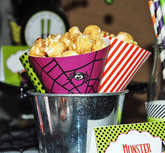 Printable Popcorn/candy Cones Spooktacular Halloween | Etsy
