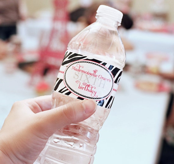 Printable Water Bottle Labels - Summer In Paris Party Collection by ...