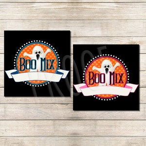 Halloween BOO Mix Printable 2 Tags Blue & Pink Tags | Etsy
