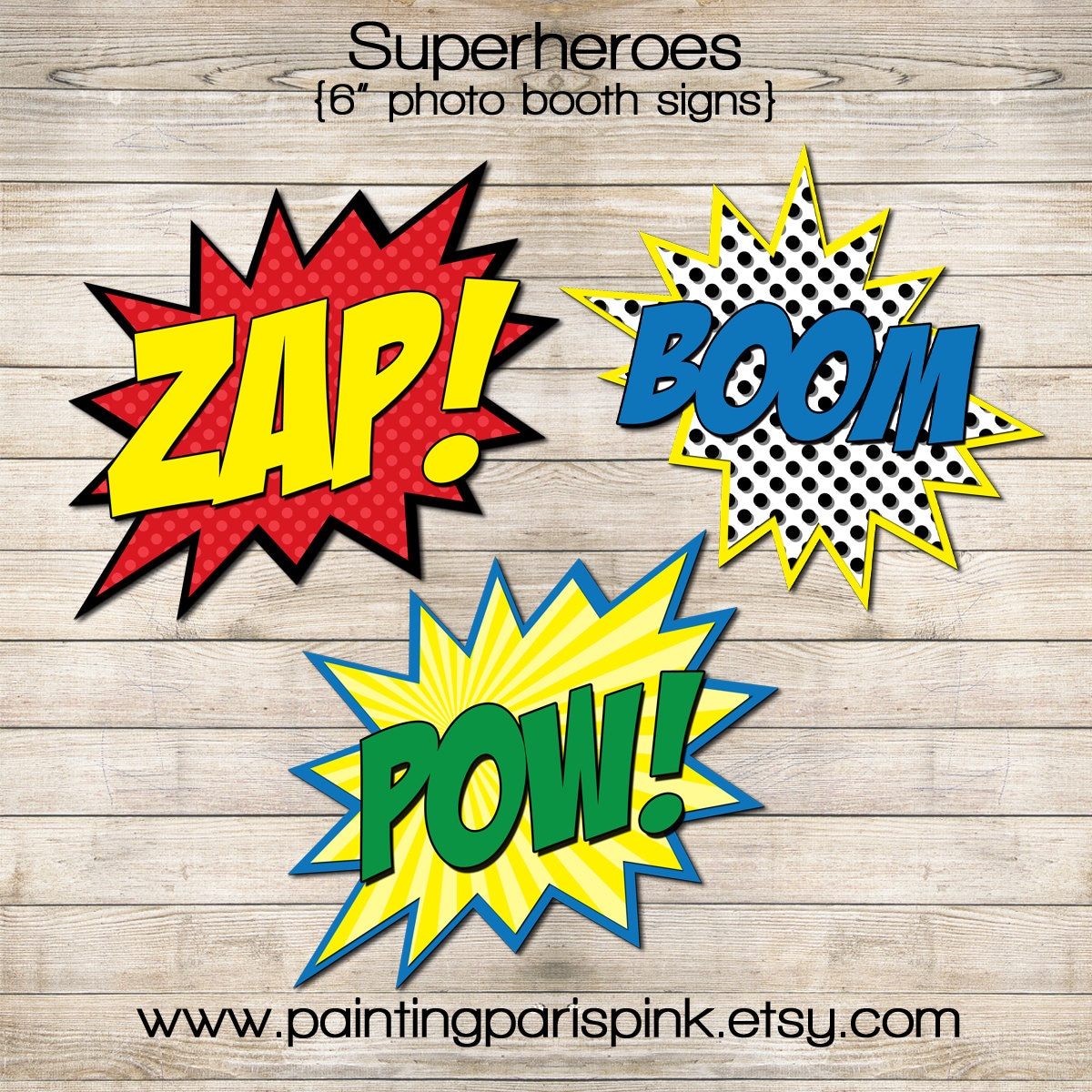 Superhero Photo Booth Signs Printable Instant Download 6 & 8 Signs ...