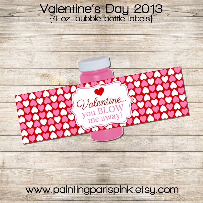 Valentine's Day Bubble Bottle Labels Instant Download | Etsy
