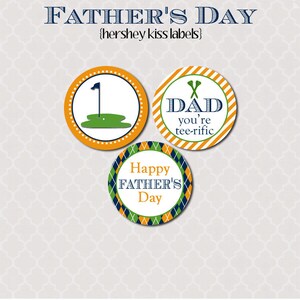 Father's Day Golf Chocolate Kiss Candy Labels | Printable | Instant ...