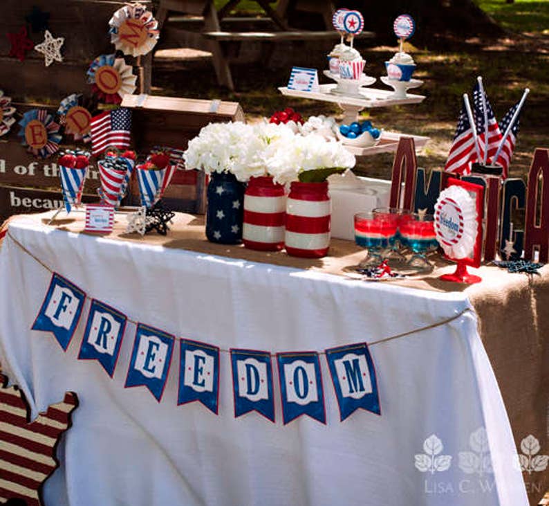 4th of July FREEDOM Banner Printable Instant Download - Etsy