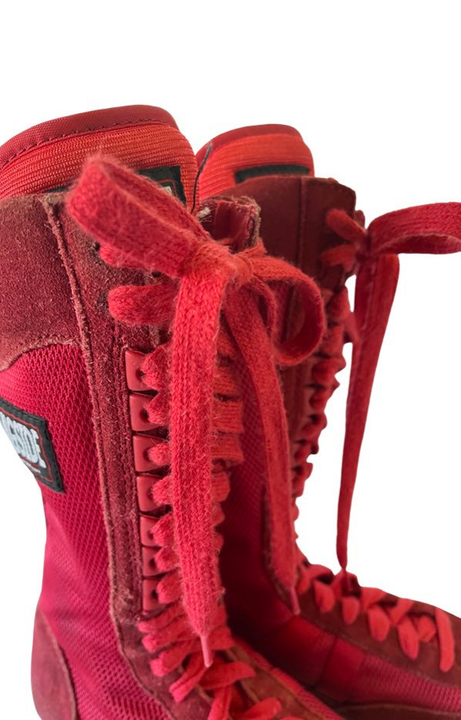 Vintage 90s Ankle Boots Red Lace Up Boxing Boots Men's 6 | Etsy