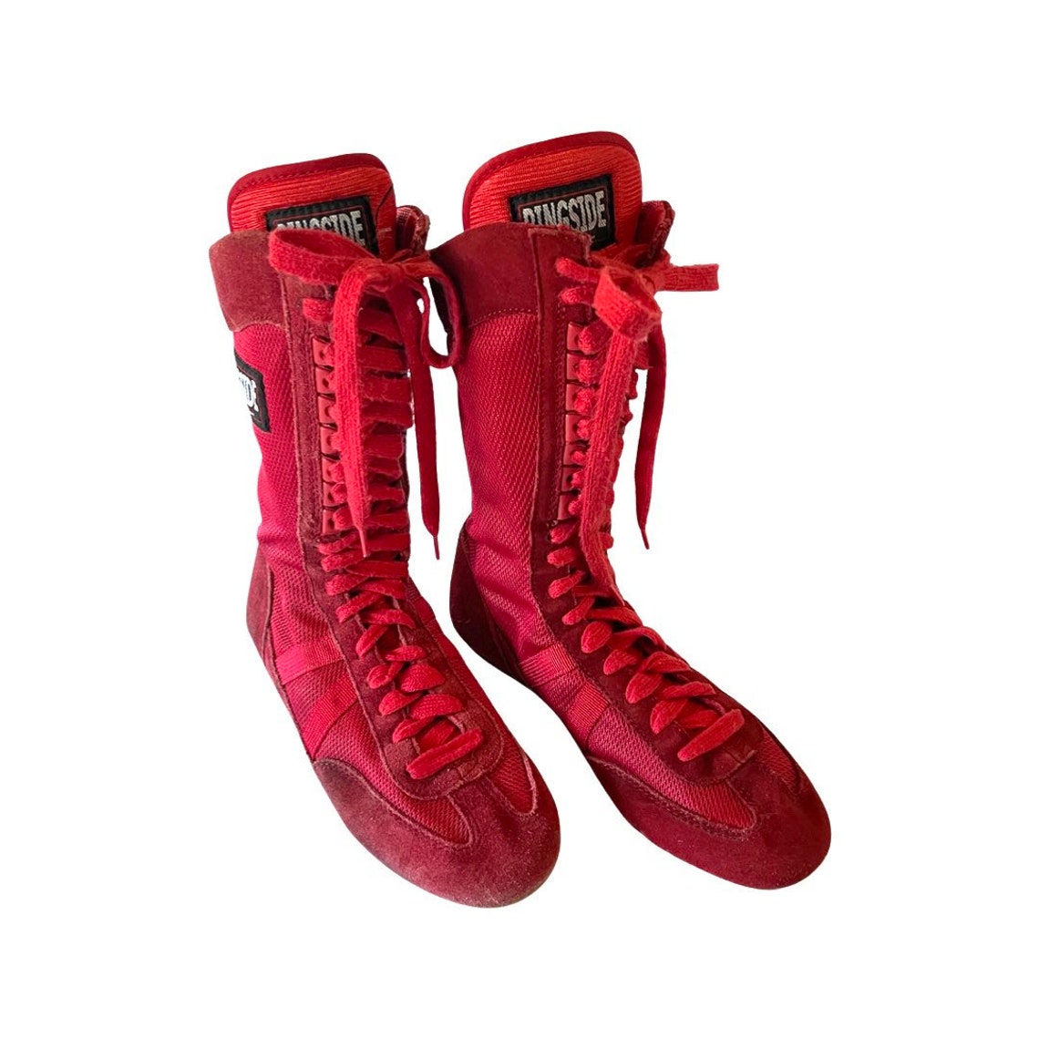 Vintage 90s Ankle Boots Red Lace Up Boxing Boots Men's 6 | Etsy