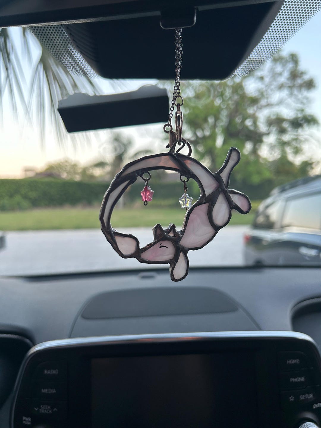 Celestial Mew Stained Glass Rear View Mirror Hanger - Etsy