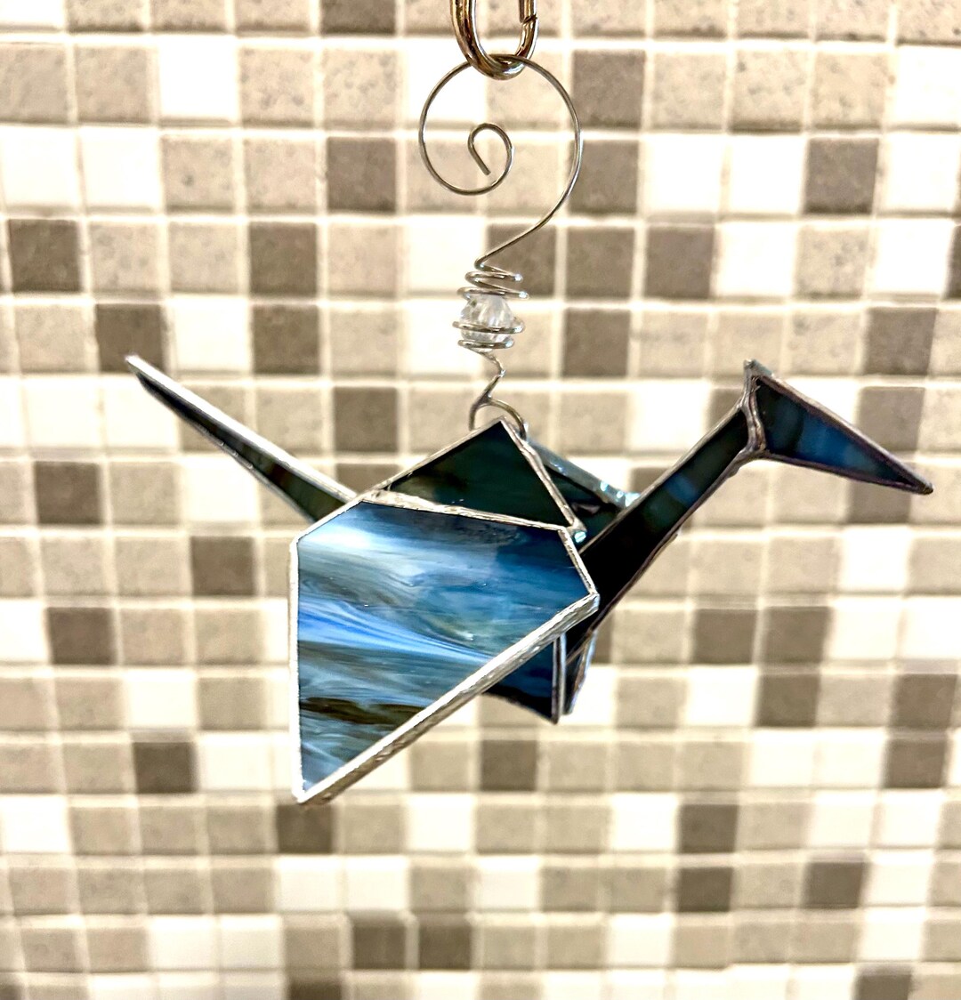 Stained Glass Planet Earth Origami Paper Crane - Etsy