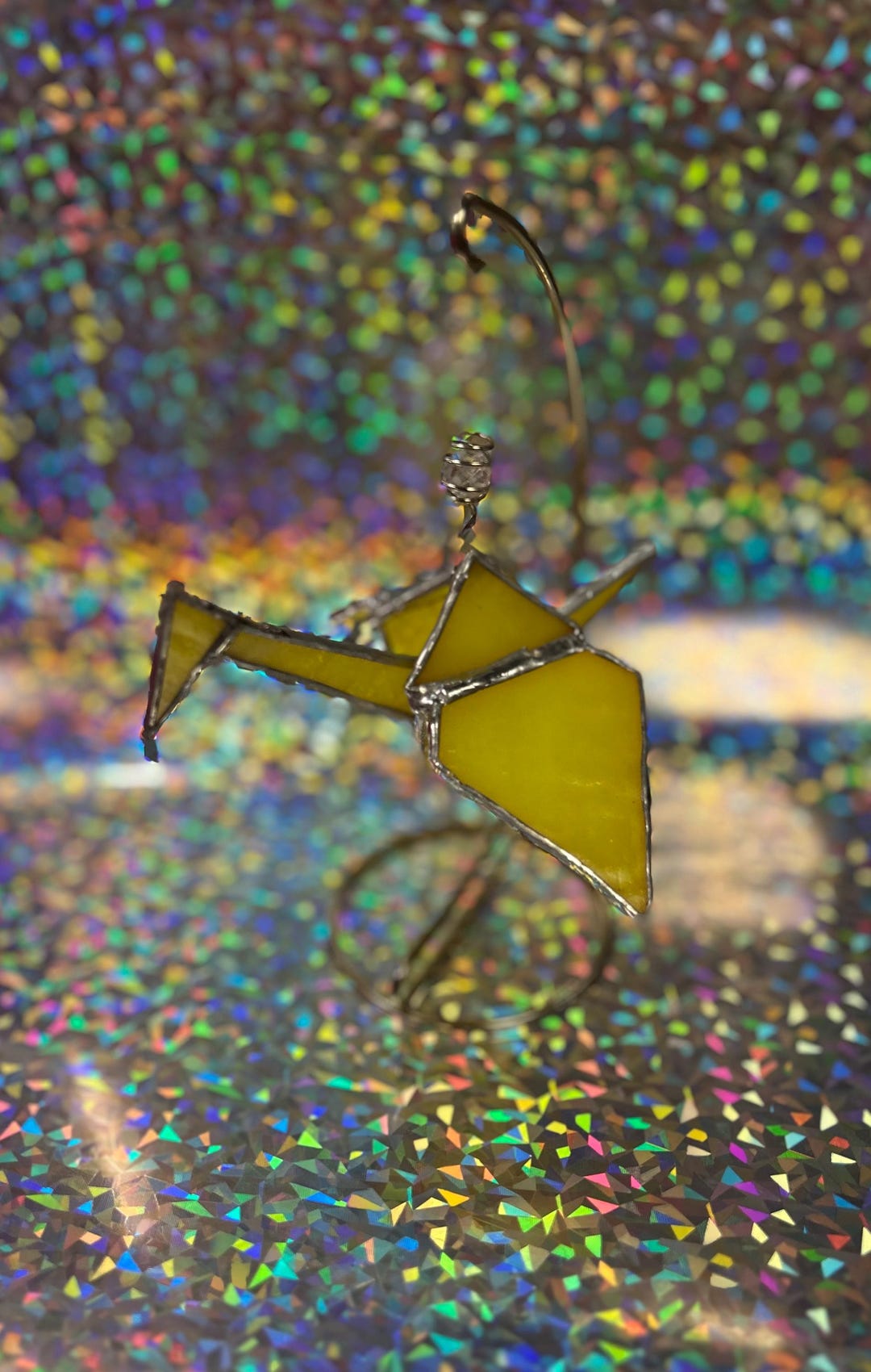 Stained Glass Electric Yellow Origami Paper Crane - Etsy