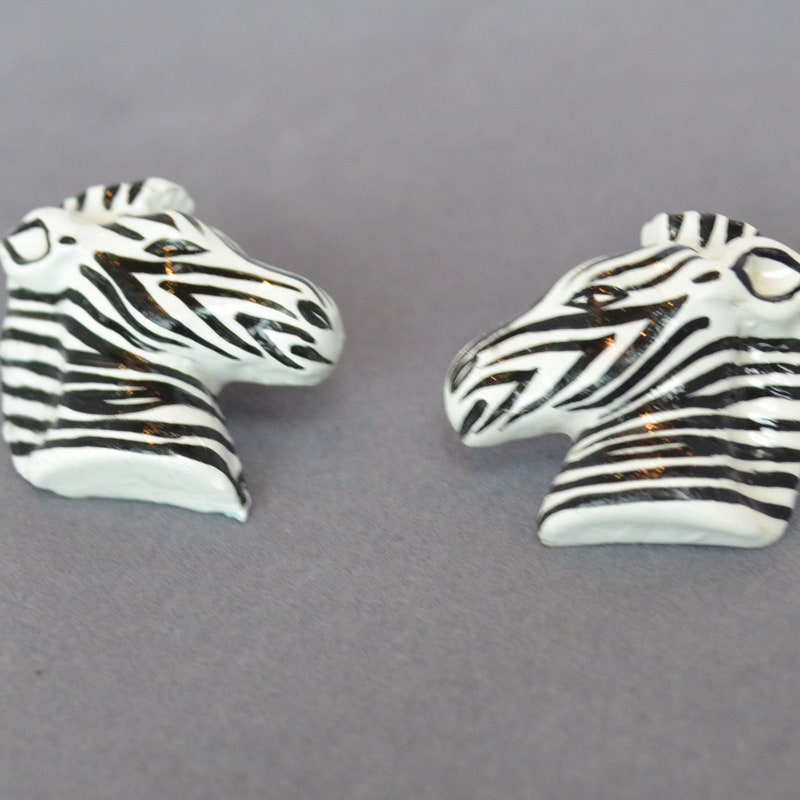 Zebra Stud Earrings - Etsy
