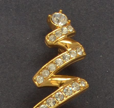 Large Vintage MONET Pin Christmas Tree Gold Rhinestone - Etsy