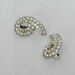 Vintage HENRY BOGOFF Rhinestone Earrings Swirl Design Clip-ons 1940s Tl ...
