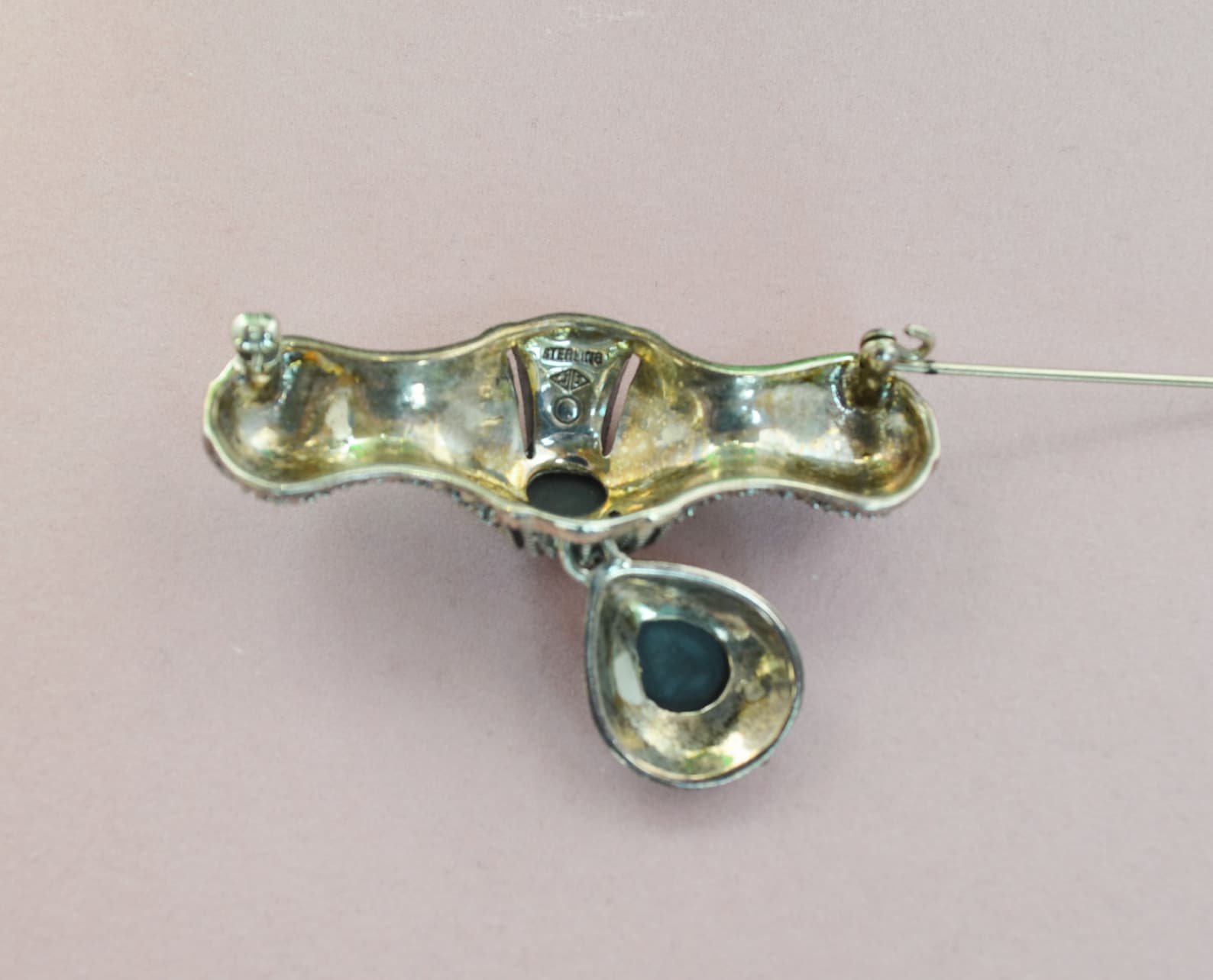 Vintage STERLING JUDITH JACK Pin Onyx Art Deco Signed - Etsy