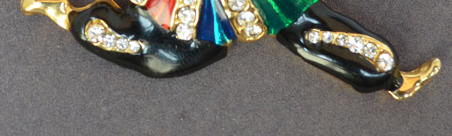 Wonderful Vintage Pin CLOWN Rhinestone Enamel - Etsy