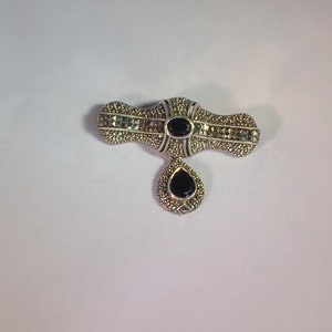 Vintage STERLING JUDITH JACK Pin Onyx Art Deco Signed - Etsy