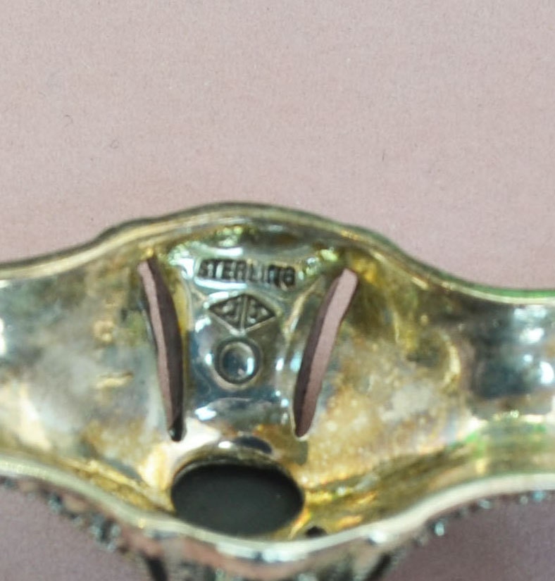 Vintage STERLING JUDITH JACK Pin Onyx Art Deco Signed - Etsy