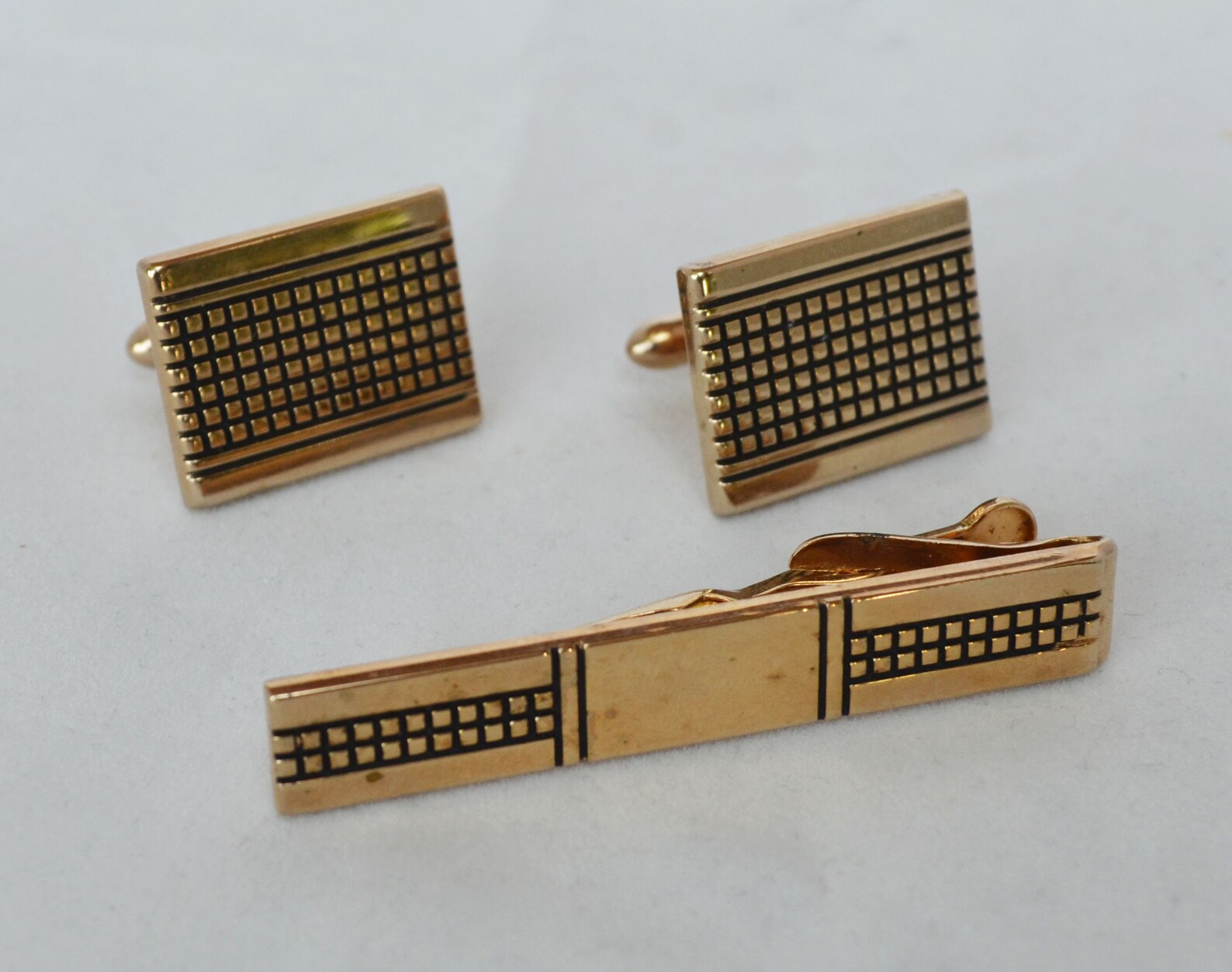 Vintage SWANK imperial Cufflinks Tie Clip Groom - Etsy
