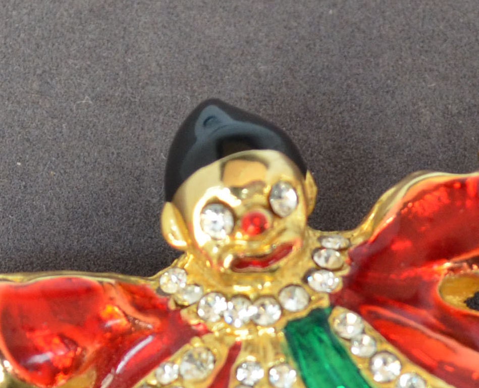Wonderful Vintage Pin CLOWN Rhinestone Enamel - Etsy